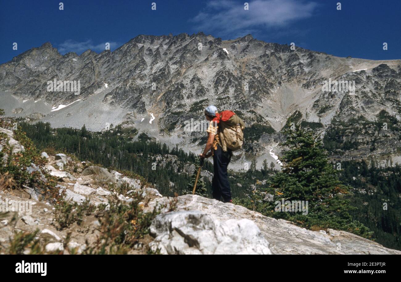 Trecking on Mount Maude in 1960 Stock Photo - Alamy