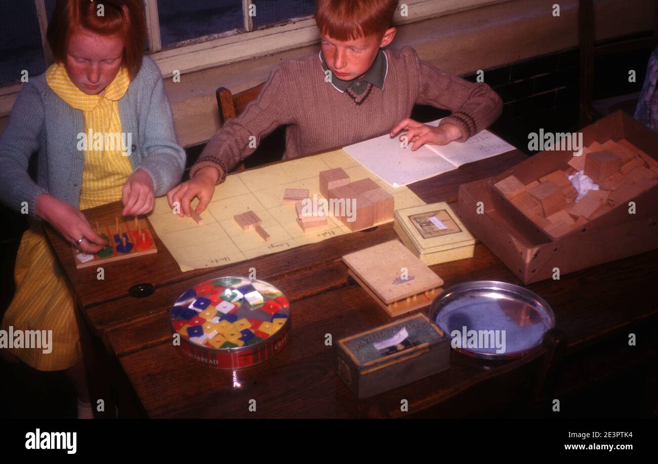 Children playing with educational toys in the UK in 1963 Stock Photo ...