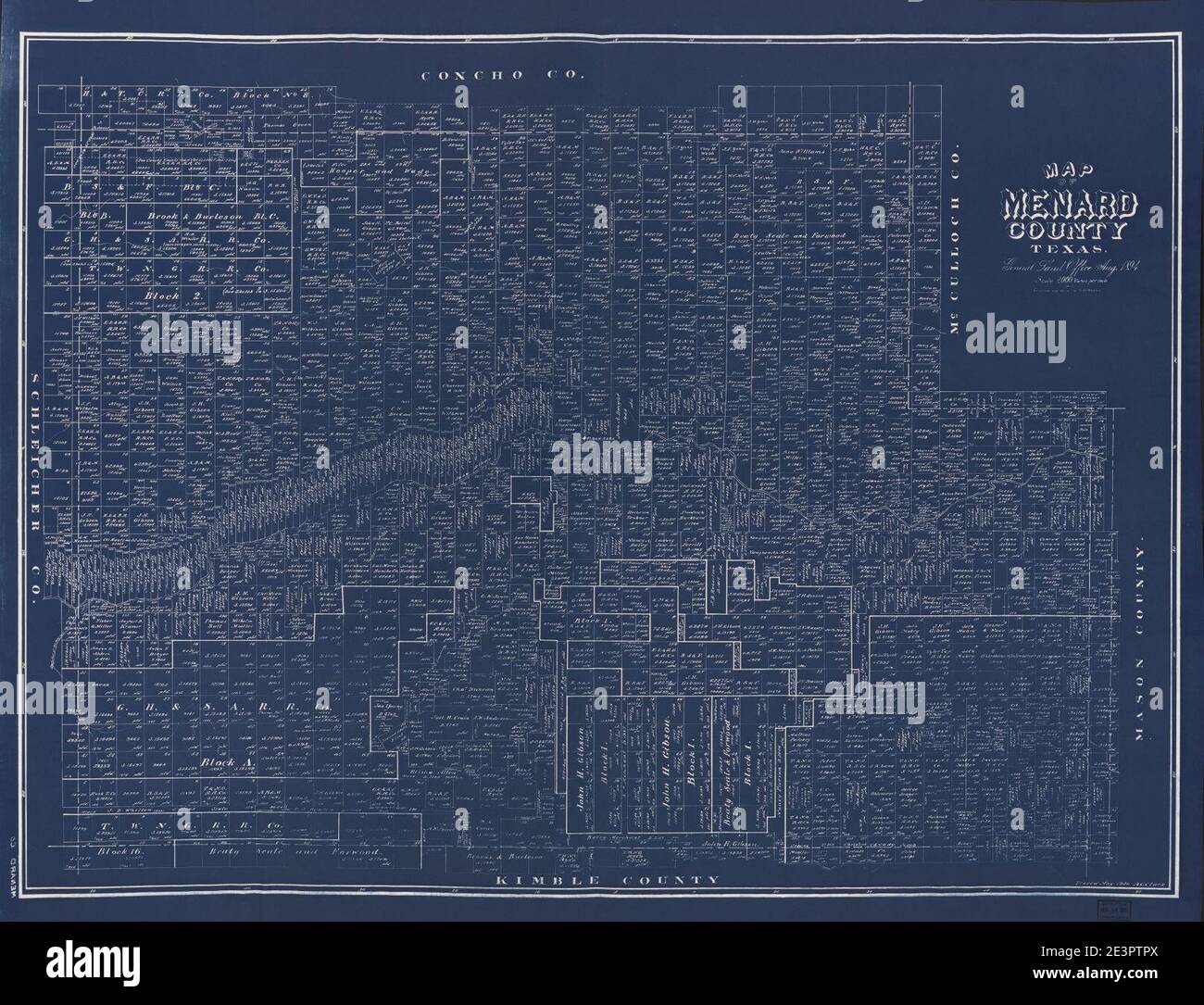 Map of Menard County, Texas Stock Photo - Alamy