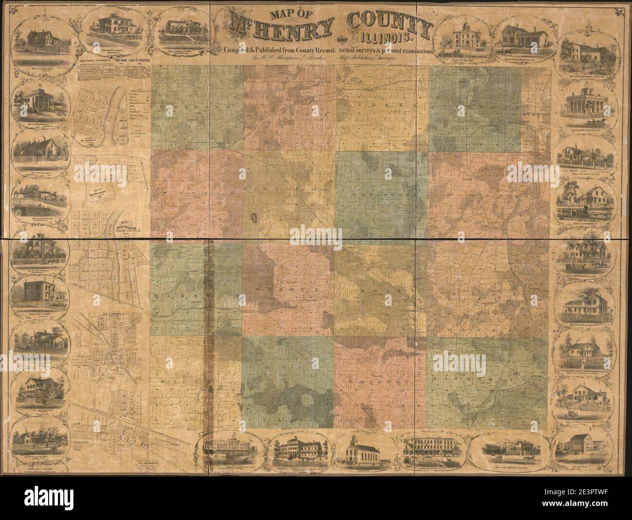 Map of McHenry County, Illinois Stock Photo - Alamy