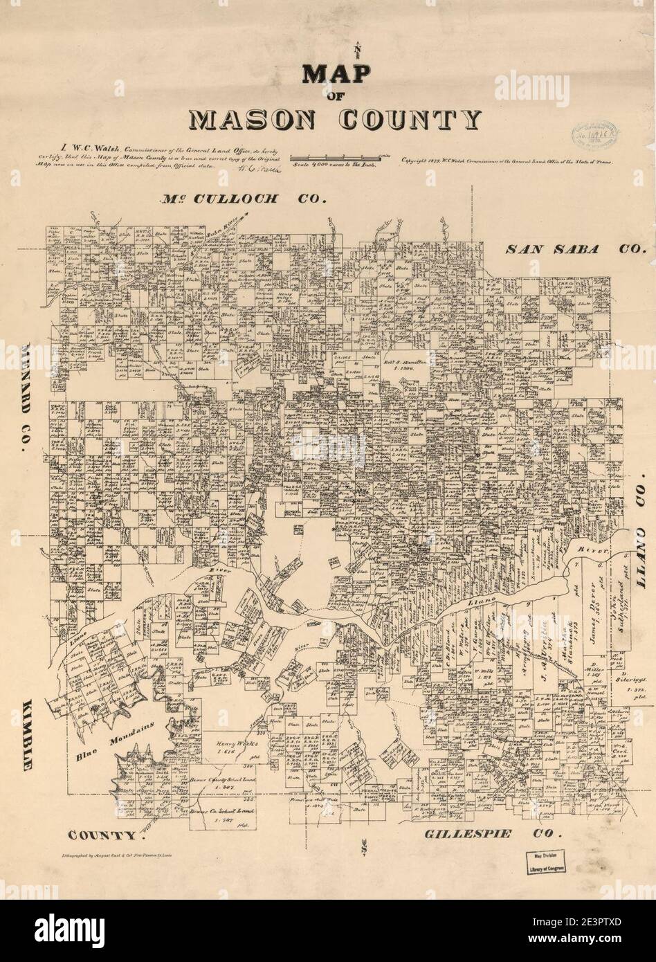 Mason county map hi-res stock photography and images - Alamy
