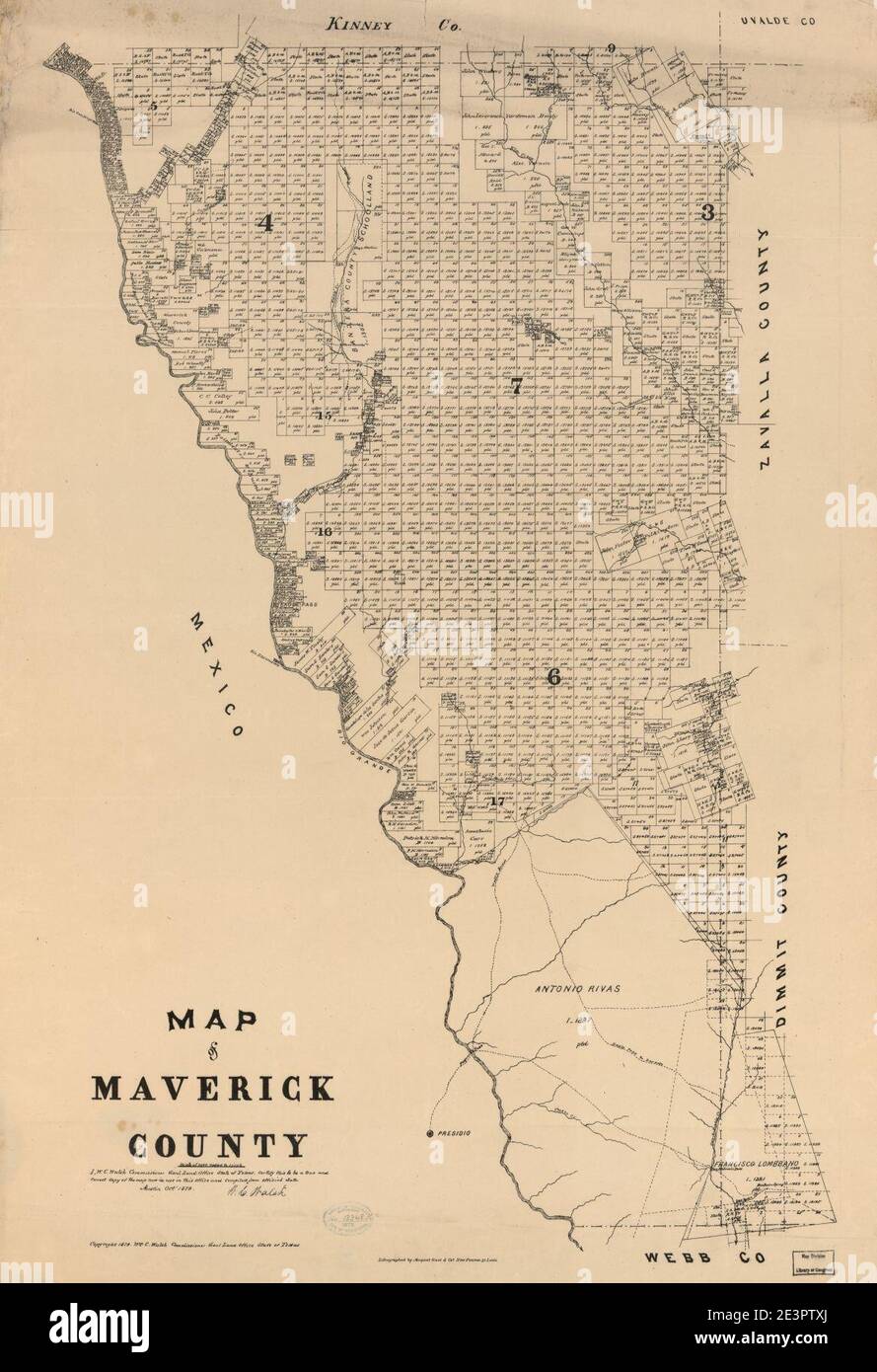 Map of Maverick County Stock Photo - Alamy