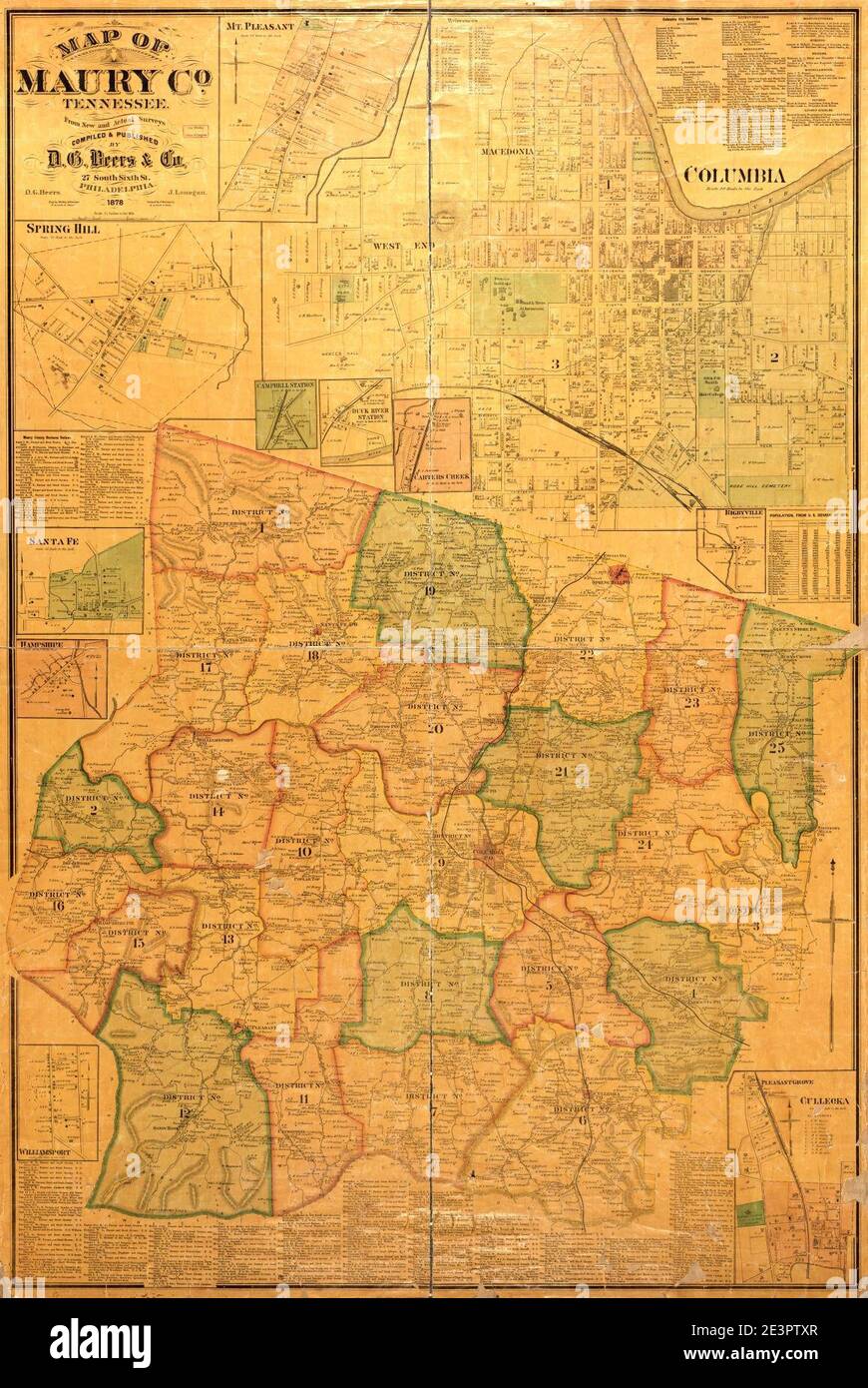 Map of maury hi-res stock photography and images - Alamy