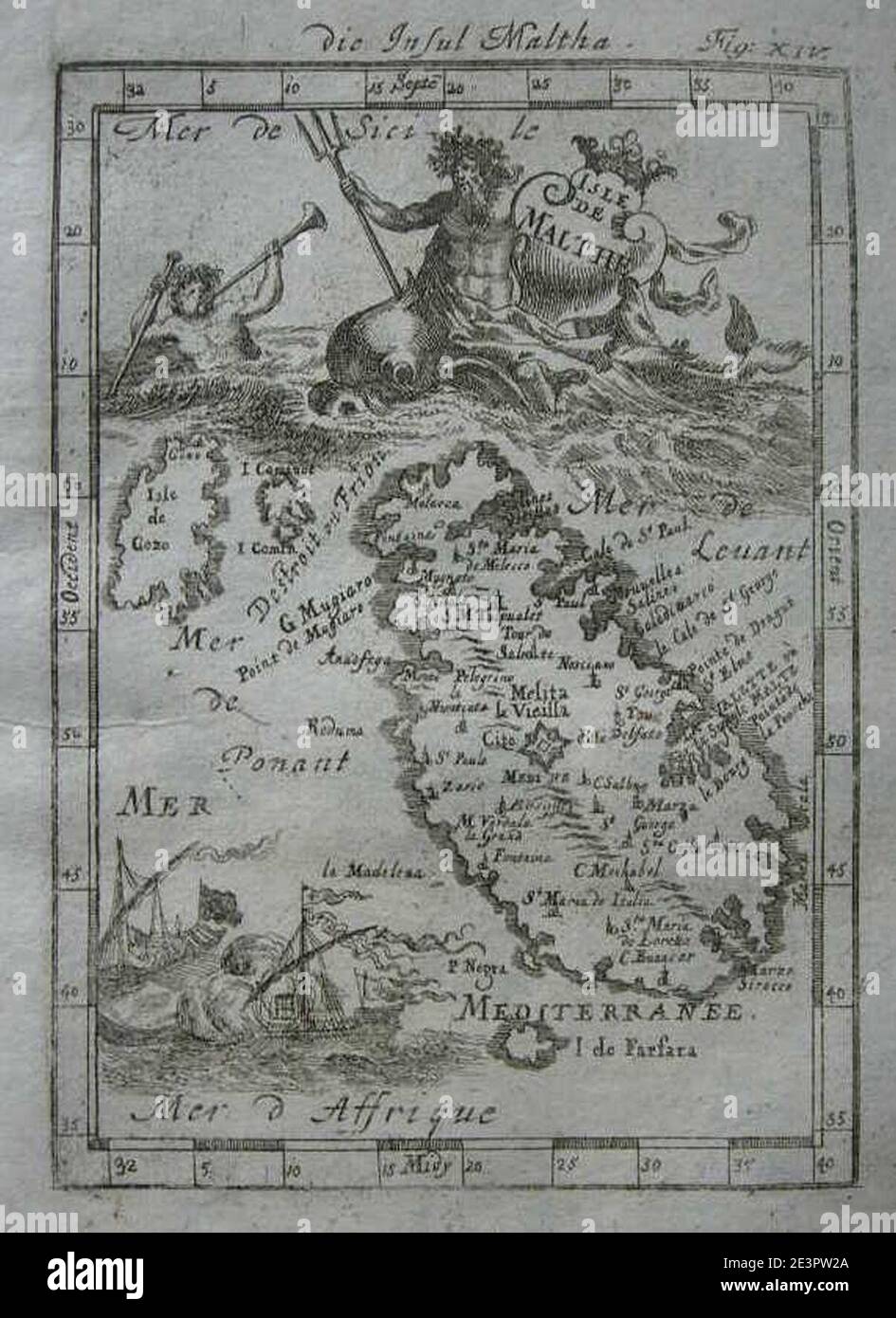 Vintage map of malta hi-res stock photography and images - Alamy