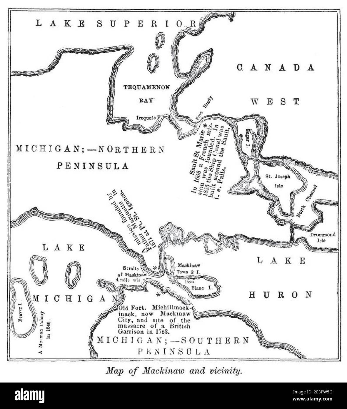 Map of Mackinaw and vicinity Stock Photo - Alamy