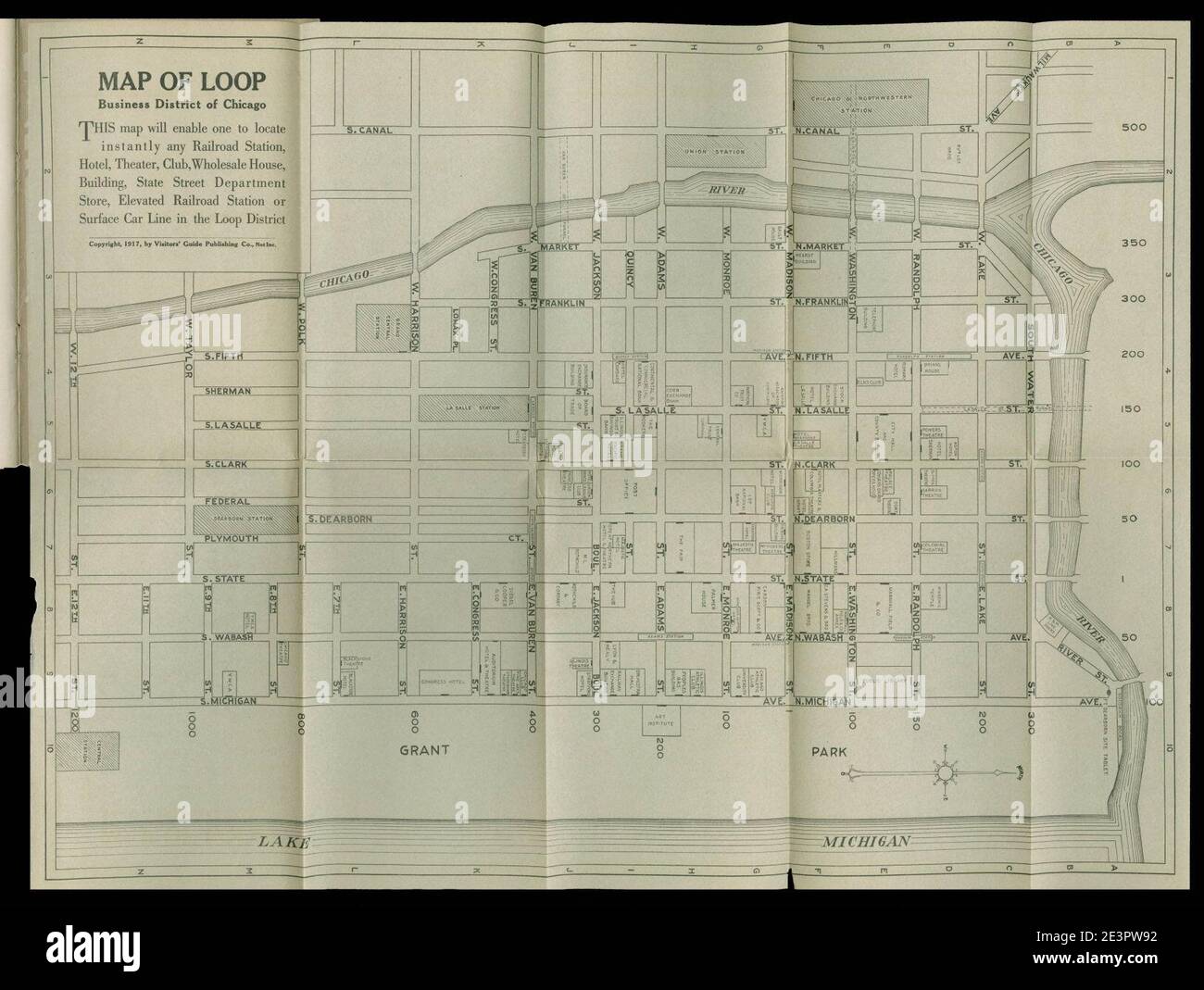 Map of chicago loop hi-res stock photography and images - Alamy
