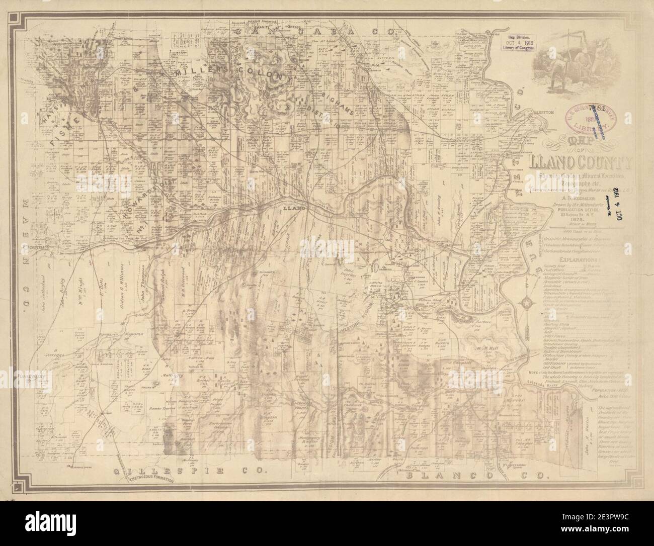 Llano map hi-res stock photography and images - Alamy