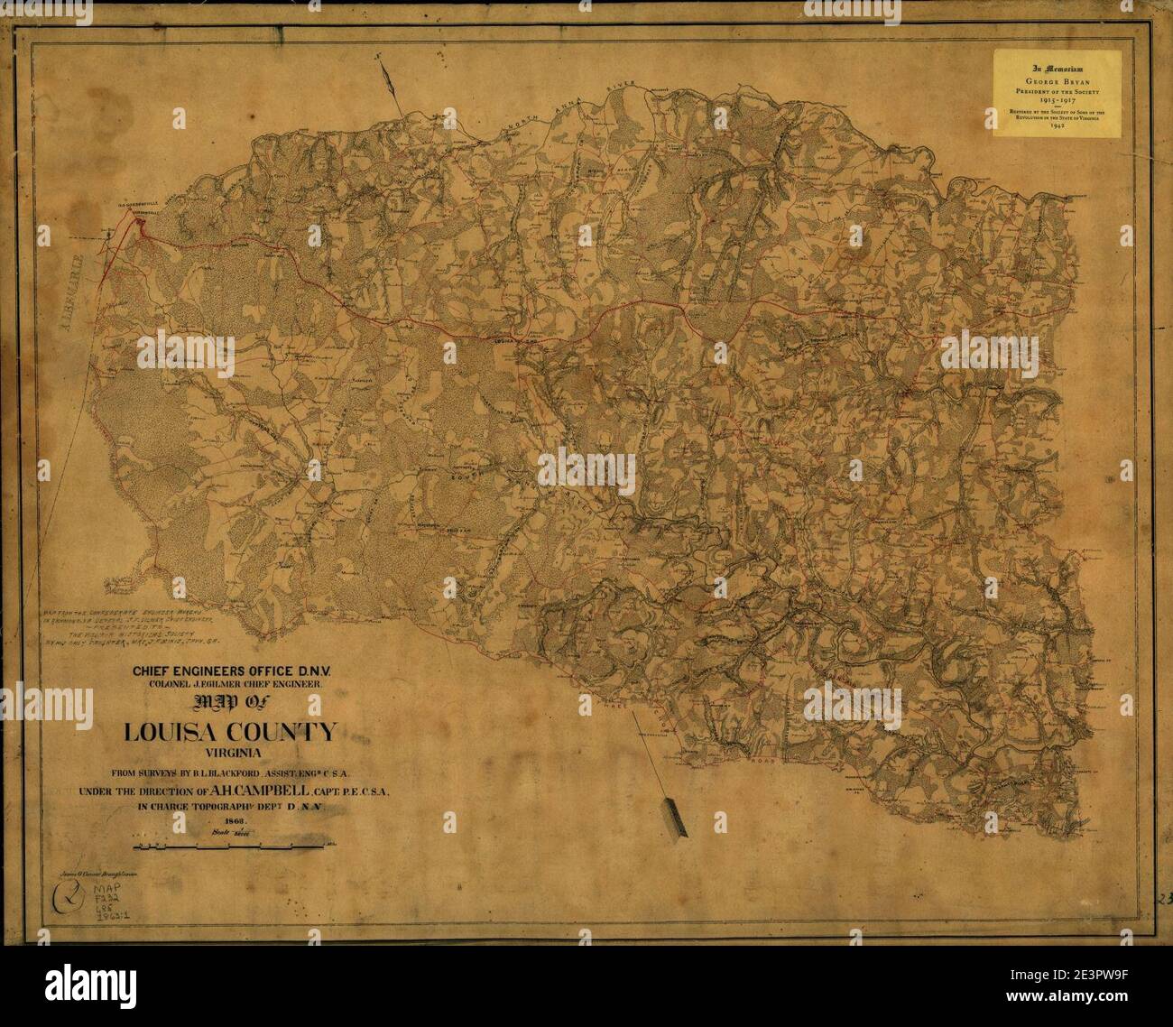 Map of Louisa County, Virginia Stock Photo - Alamy