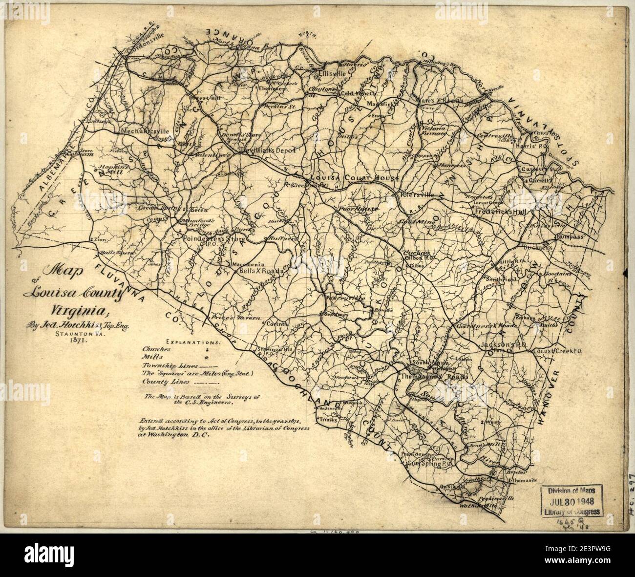 Map of Louisa County, Virginia Stock Photo - Alamy