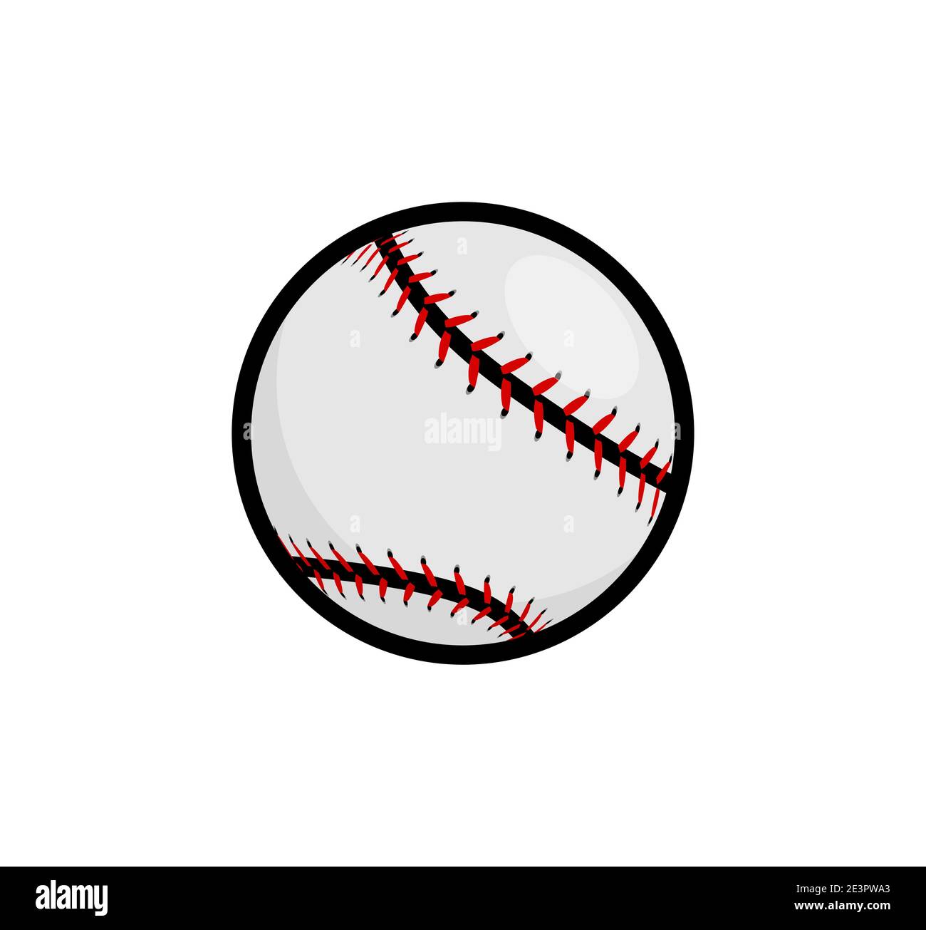 Baseball stitches softball vector icon. Baseball ball icon simple flat ...