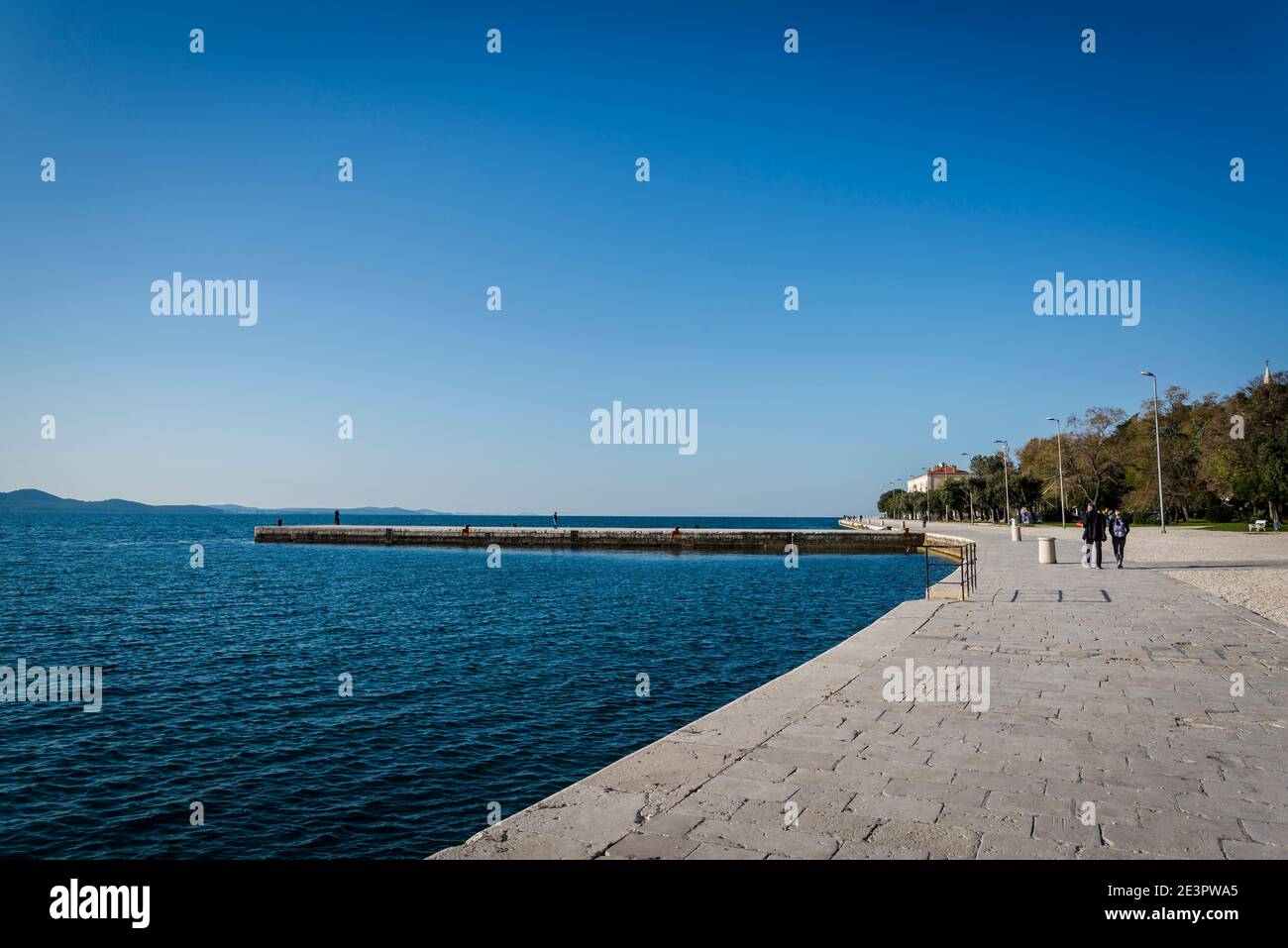 Seaside promenade in the old city, Zadar, Dalmatia, Croatia Stock Photo ...