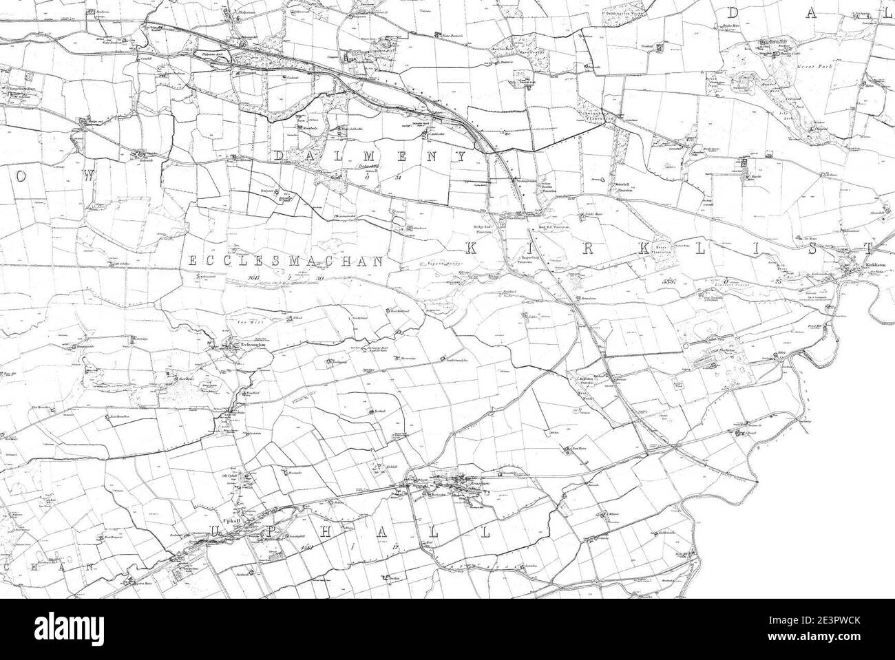 Map of Linlithgowshire Sheet 006, Ordnance Survey, 1856 Stock Photo - Alamy