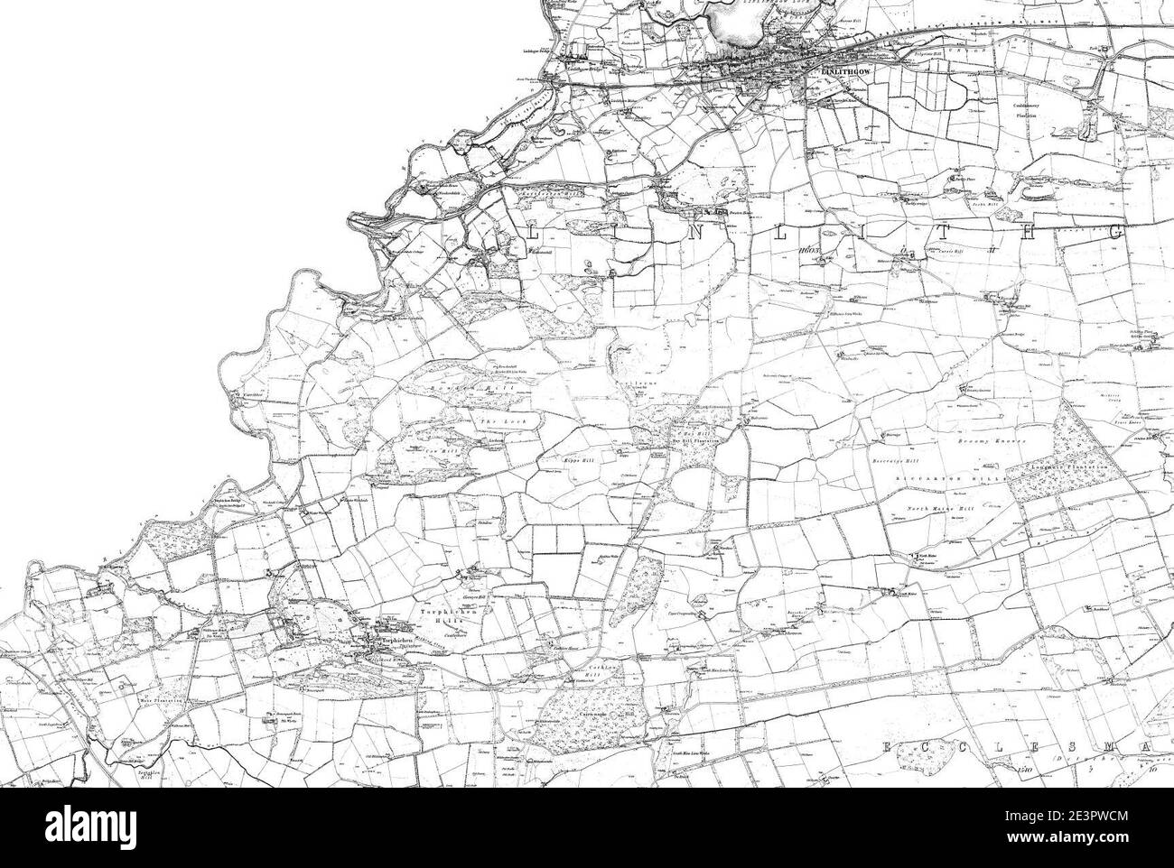 Map of Linlithgowshire Sheet 005, Ordnance Survey, 1856 Stock Photo - Alamy