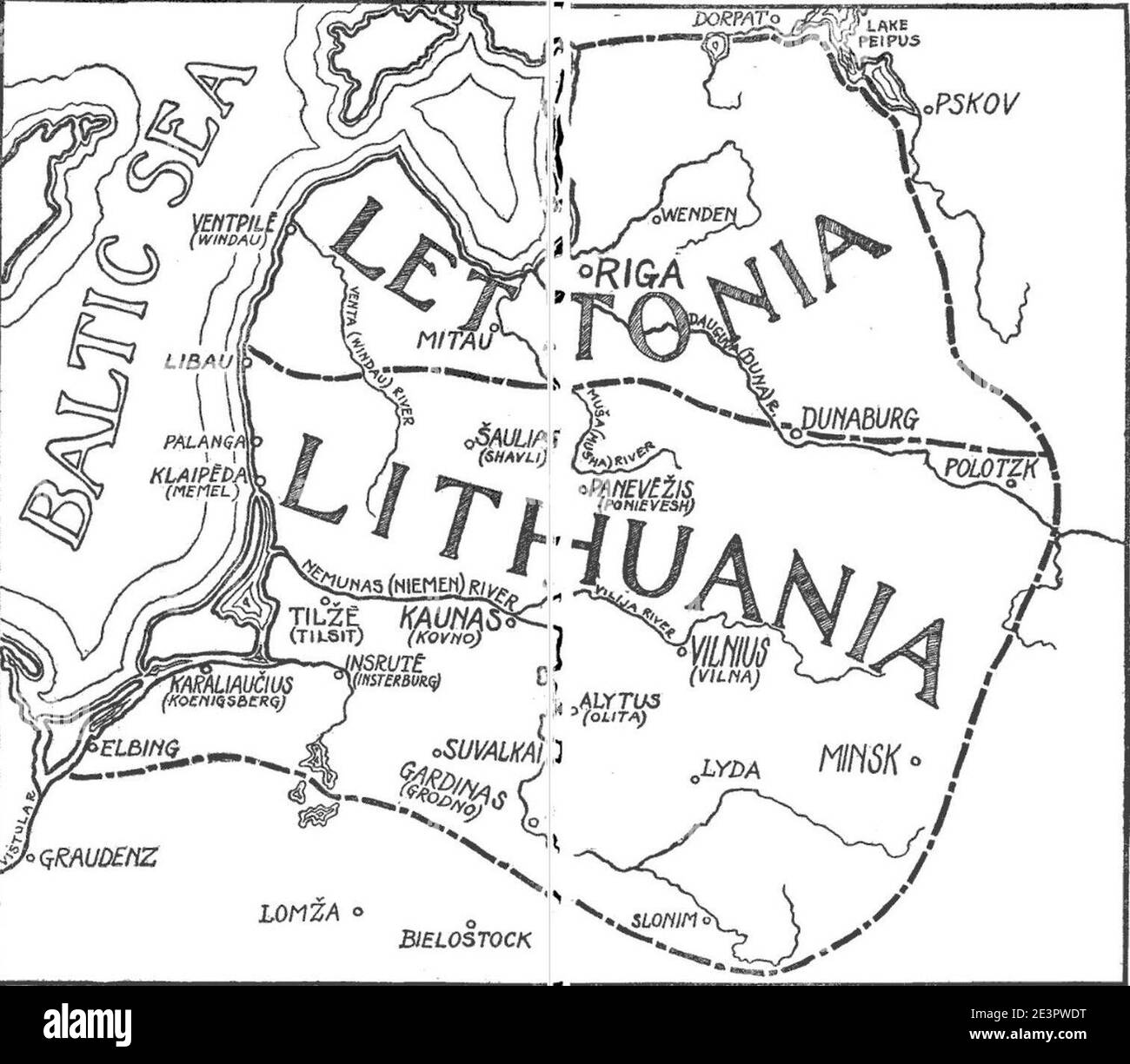 Map of Lithuania-Latvia by li pas Stock Photo - Alamy