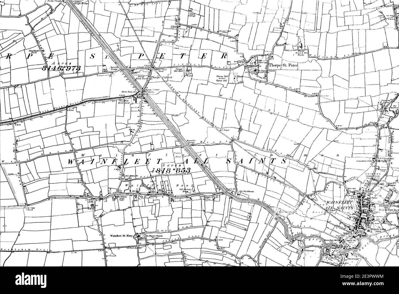 Map of Lincolnshire OS Map name 091-NE, Ordnance Survey, 1886-1897 ...