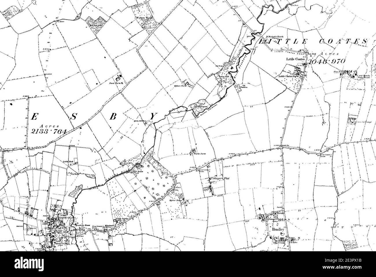 Map of Lincolnshire OS Map name 022-SW, Ordnance Survey, 1886-1897 ...
