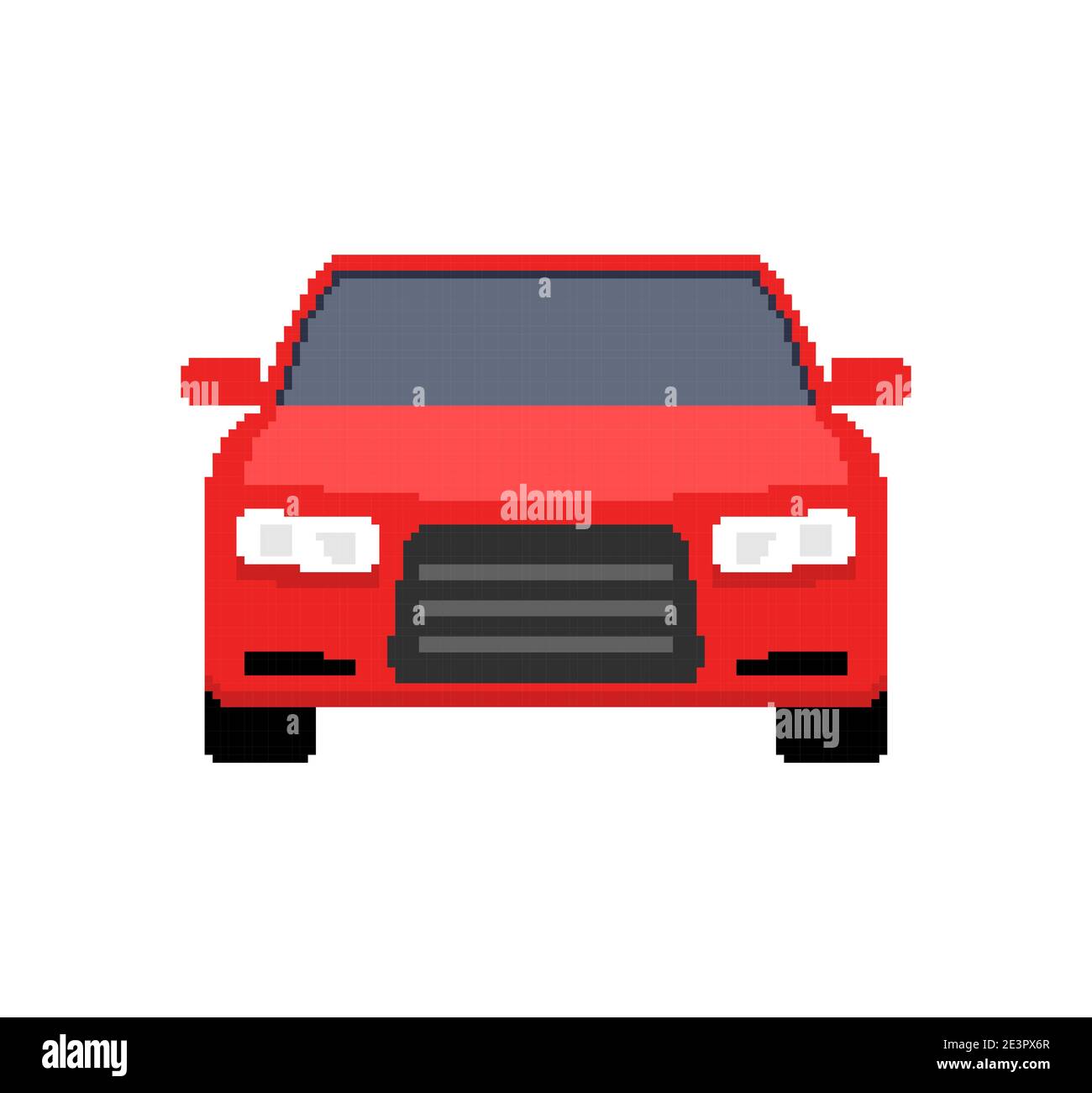 Pixel art car front view. Sport car 8 bit pixel game race icon Stock ...
