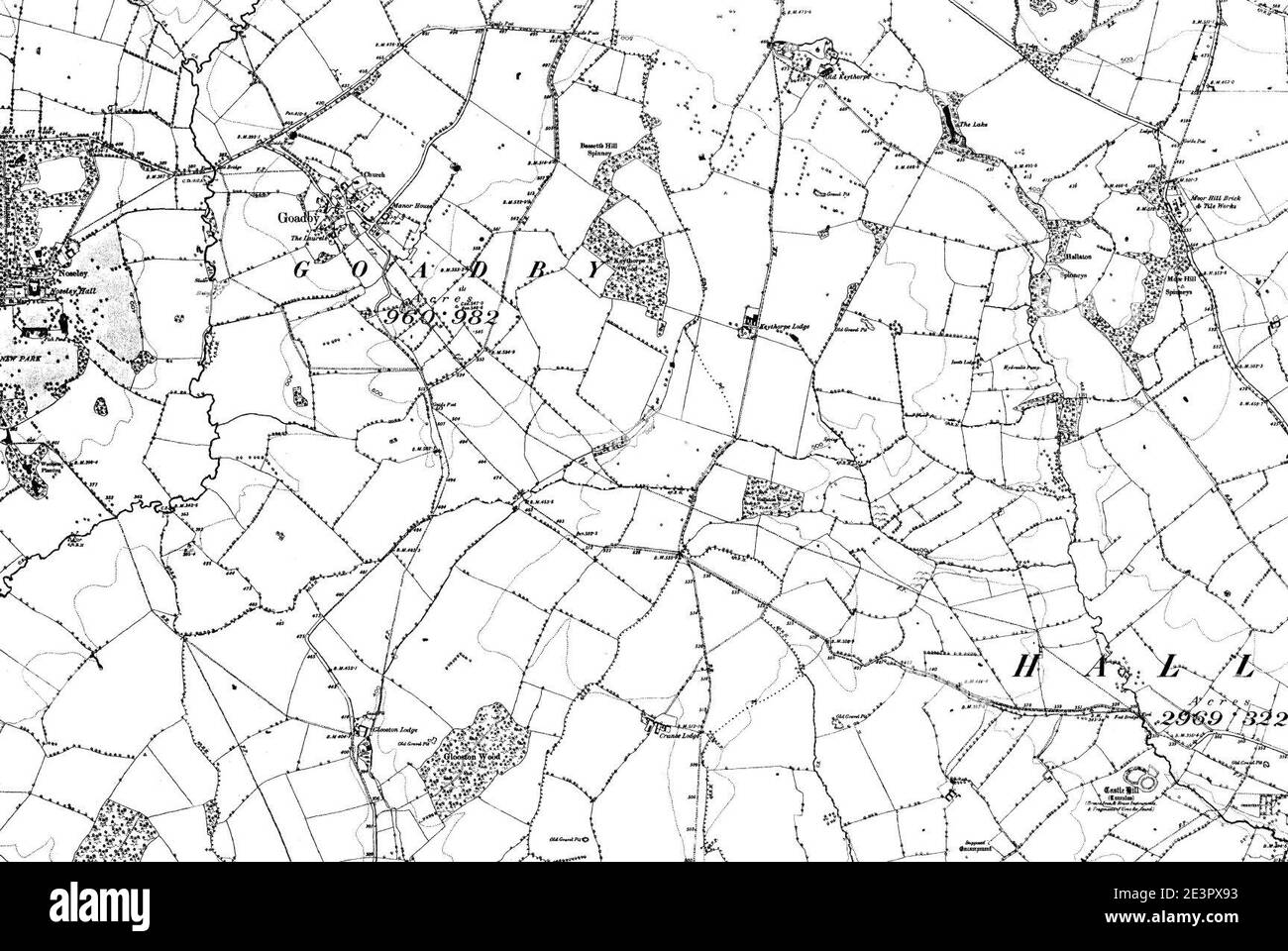 Map of Leicestershire OS Map name 039-SW, Ordnance Survey, 1884-1892 ...