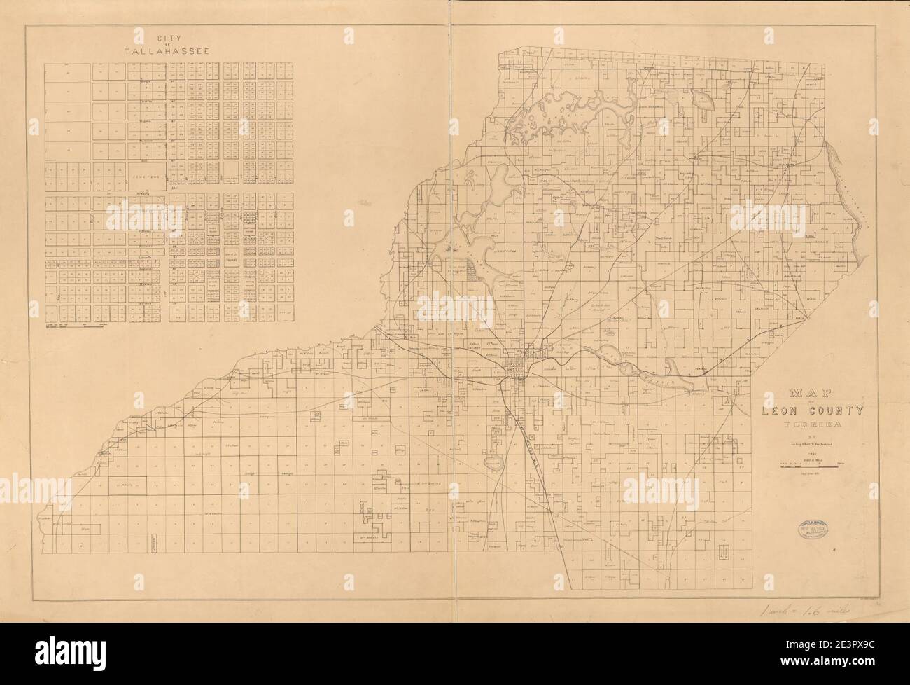 Map of Leon County, Florida Stock Photo - Alamy