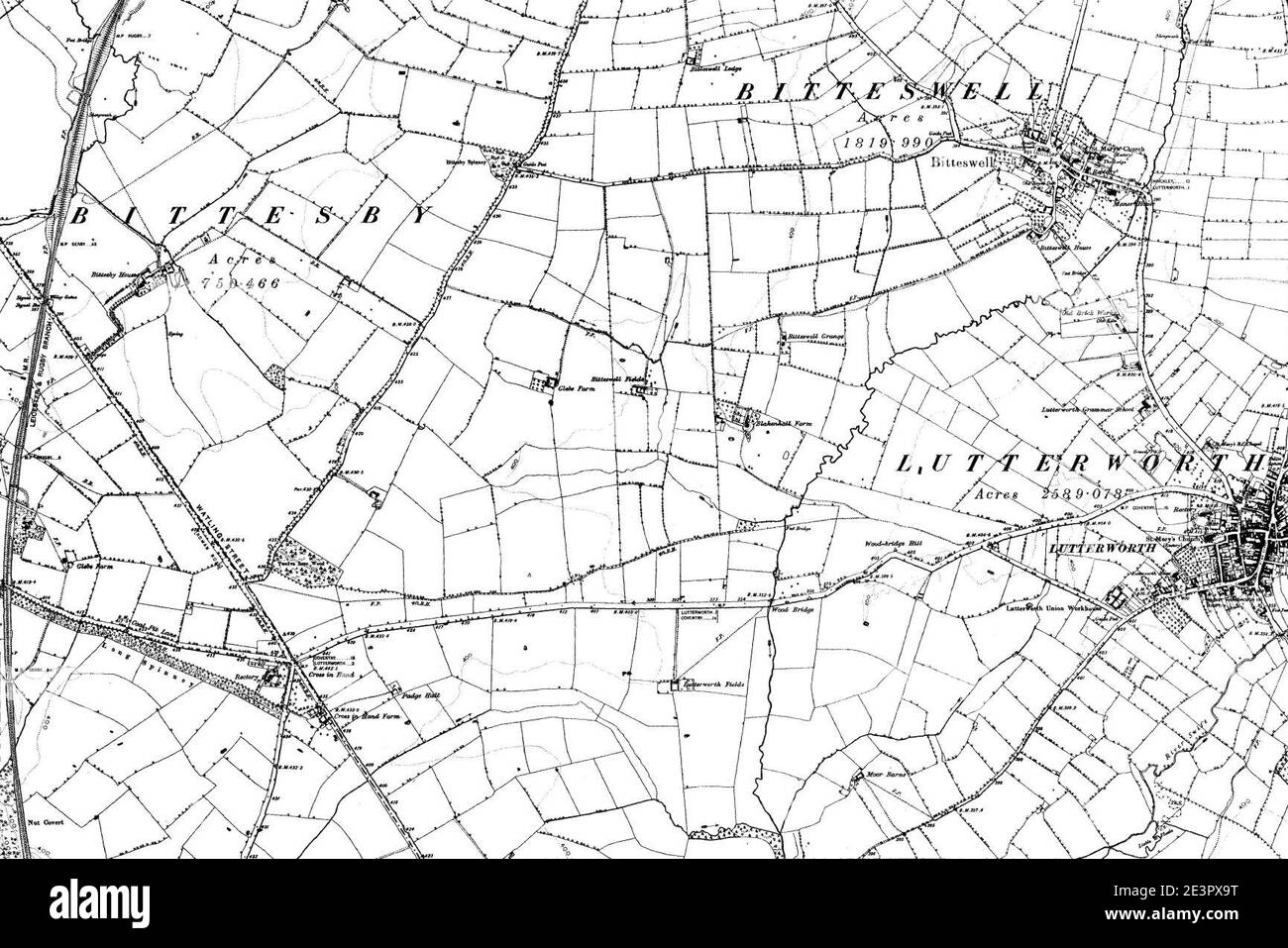 Map of leicestershire Black and White Stock Photos & Images - Alamy