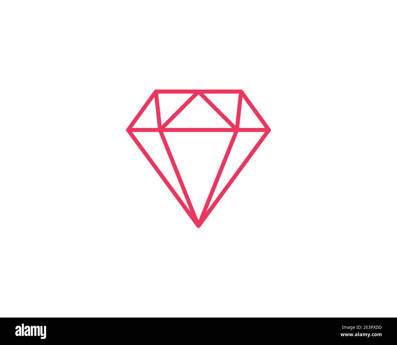 Diamond outline icon, modern minimal flat design style, thin line ...