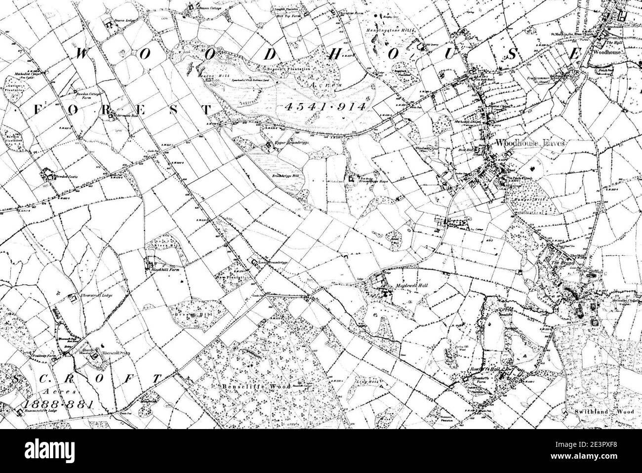 Map of Leicestershire OS Map name 024-NE, Ordnance Survey, 1884-1892 ...
