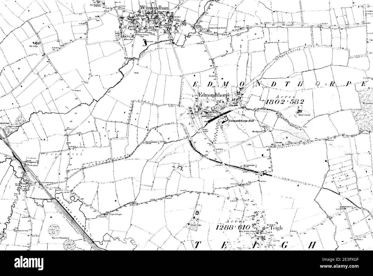 Map of Leicestershire OS Map name 021-SW, Ordnance Survey, 1884-1892 ...