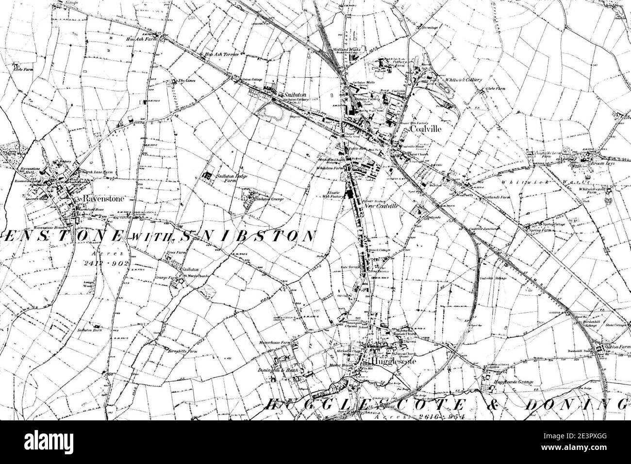 Map of Leicestershire OS Map name 023-NE, Ordnance Survey, 1884-1892 ...