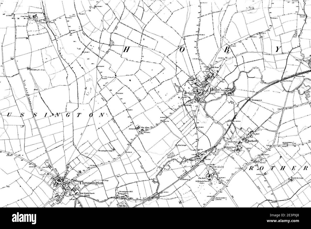 Map of leicestershire Black and White Stock Photos & Images - Alamy