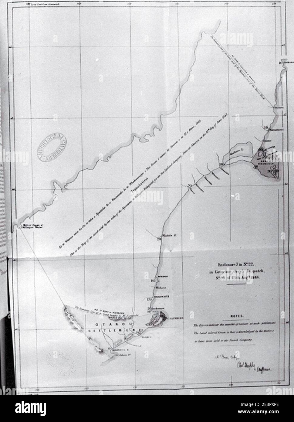 Map Of Land Sold By Ng i Tahu To William Wakefield For The New Zealand ...