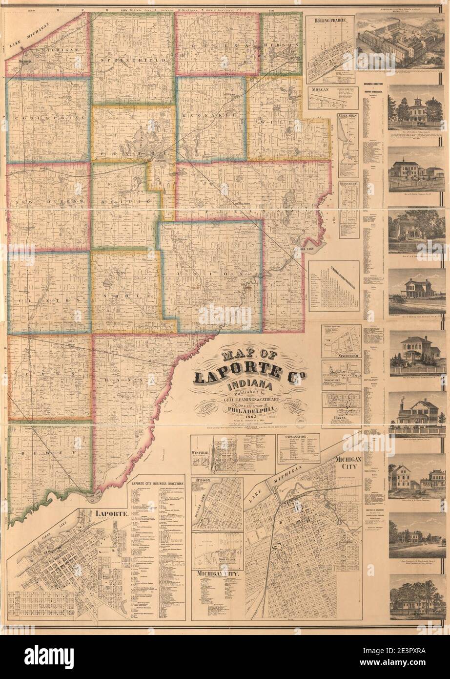 Map of LaPorte Co., Indiana Stock Photo - Alamy