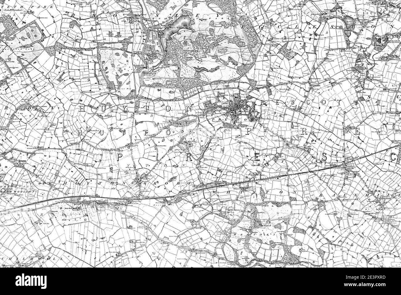 Map of Lancashire Sheet 107, Ordnance Survey, 1846-1873 Stock Photo - Alamy