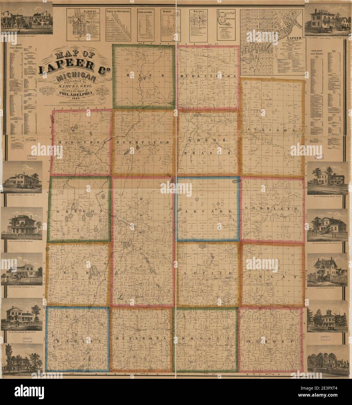 Map of lapeer michigan hi-res stock photography and images - Alamy