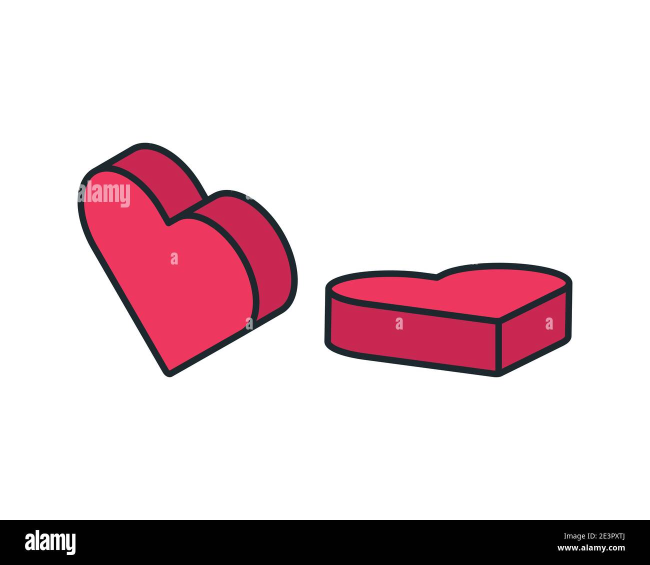 Love heart isometric icon concept. 3d concept. Vector illustration ...