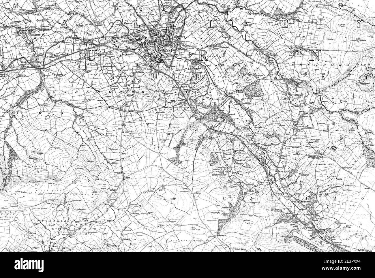 Map of Lancashire Sheet 064, Ordnance Survey, 1846-1873 Stock Photo - Alamy