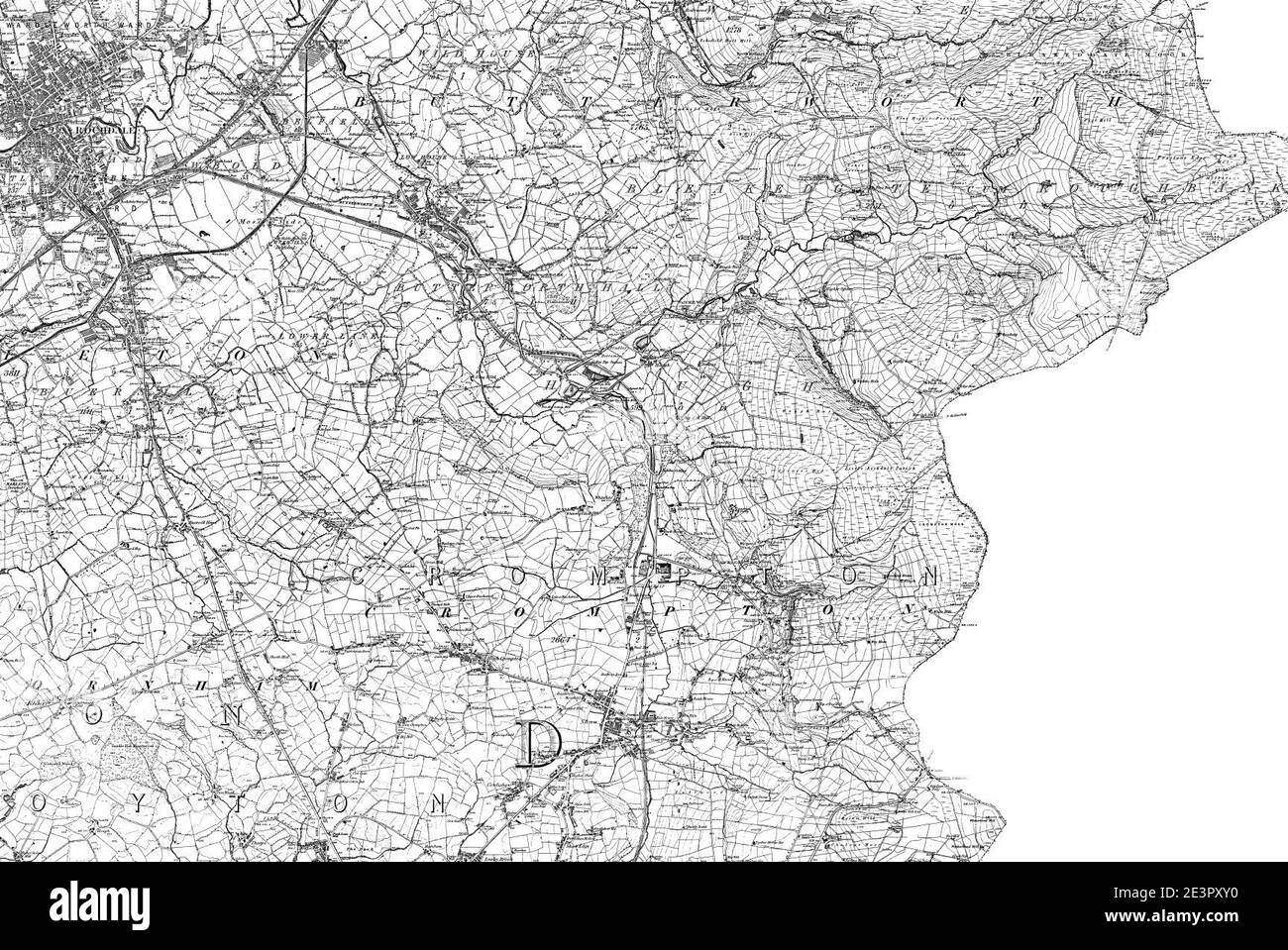 Map of Lancashire Sheet 089, Ordnance Survey, 1846-1873 Stock Photo - Alamy