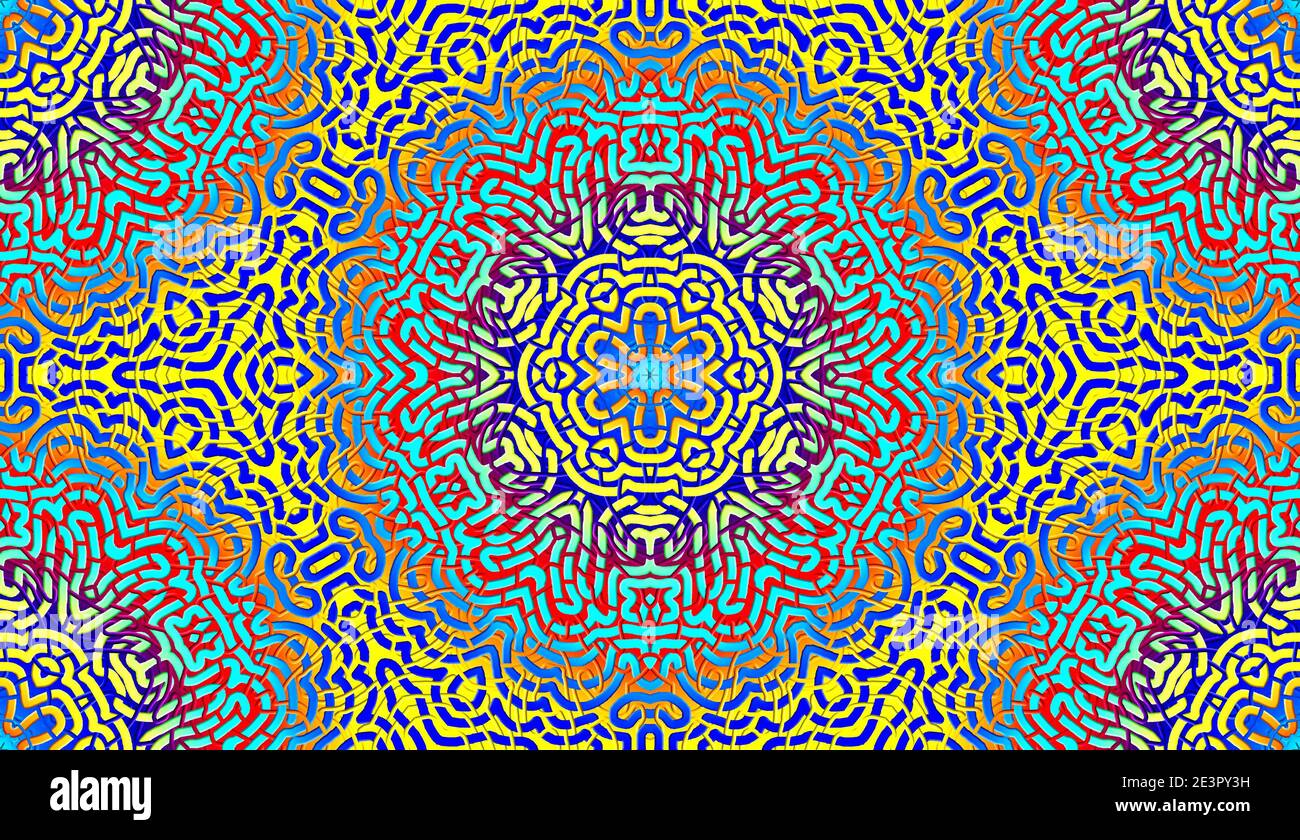 3D graphic illustration - seamless repeating rainbow colours pattern ...