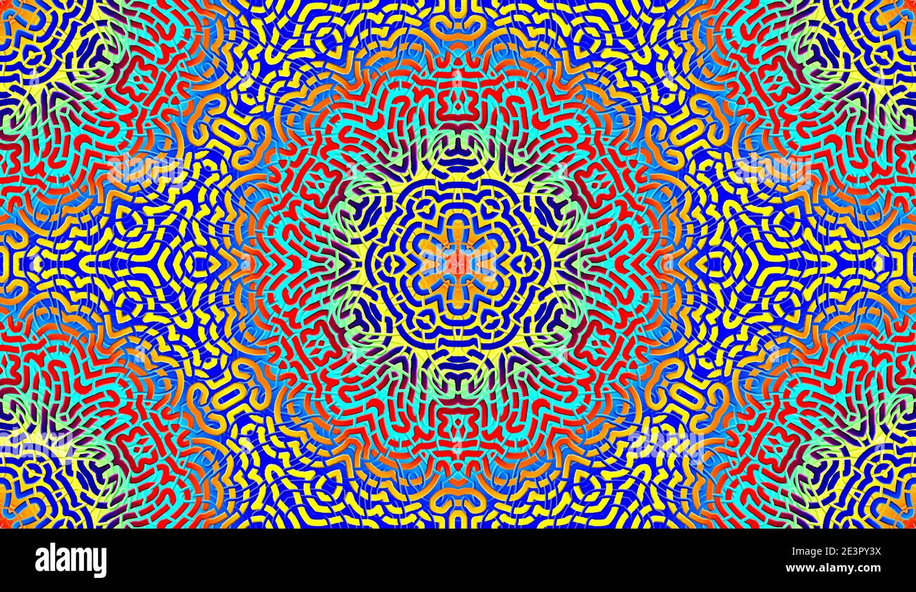 3D graphic illustration - seamless repeating rainbow colours pattern ...