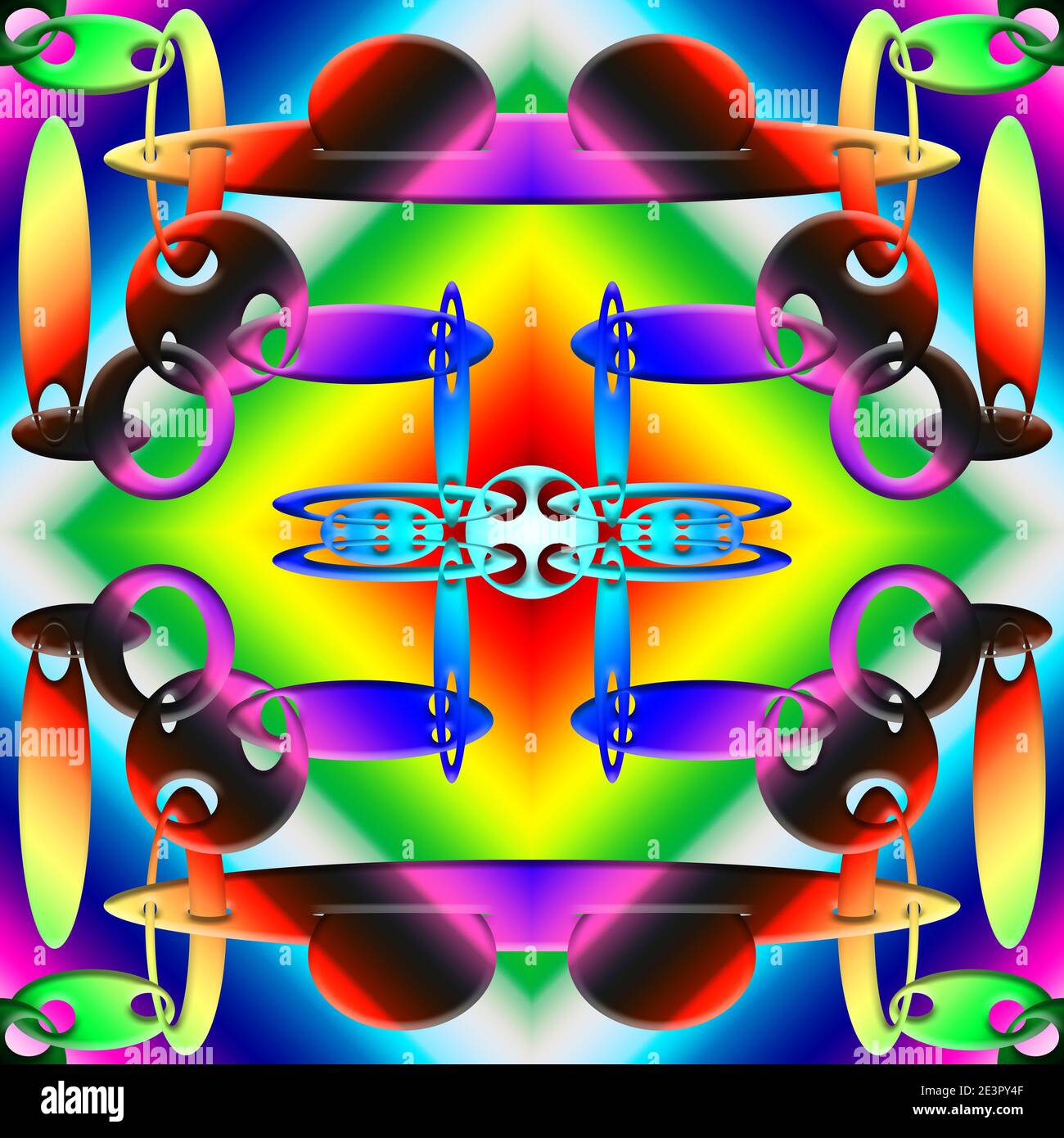 3D graphic illustration - seamless repeating rainbow colours pattern ...