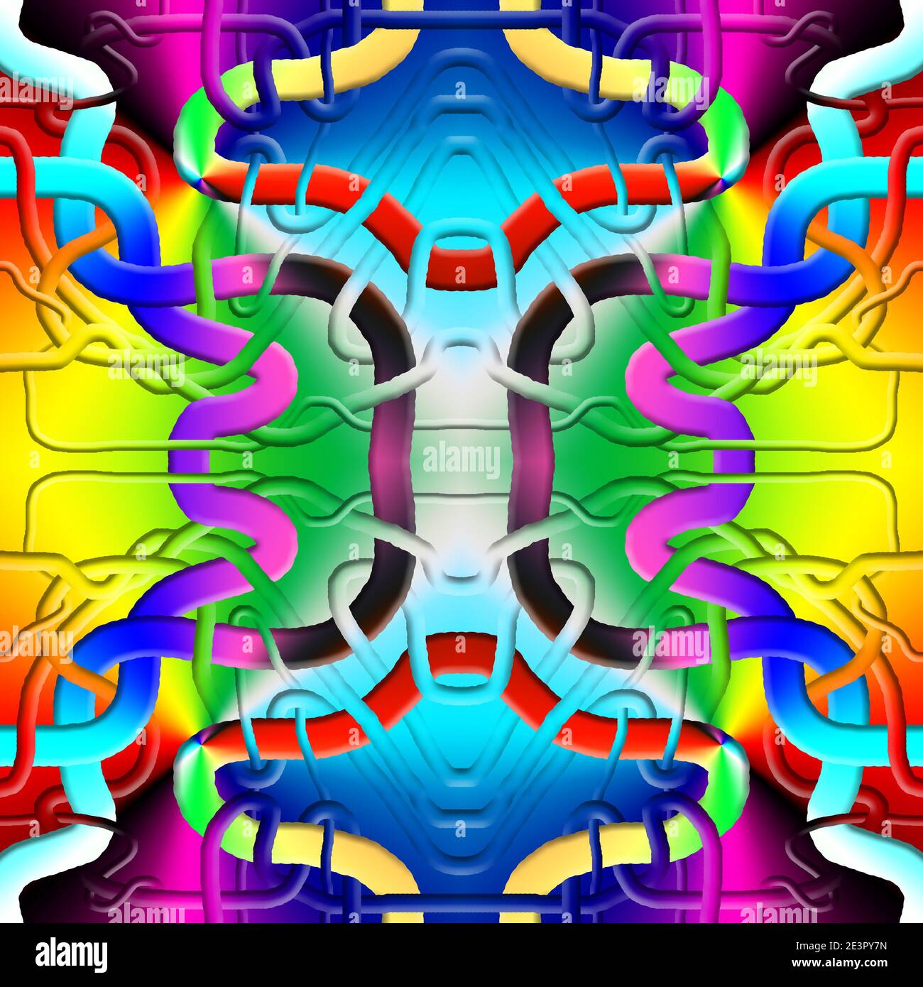 3D graphic illustration - seamless repeating rainbow colours pattern ...