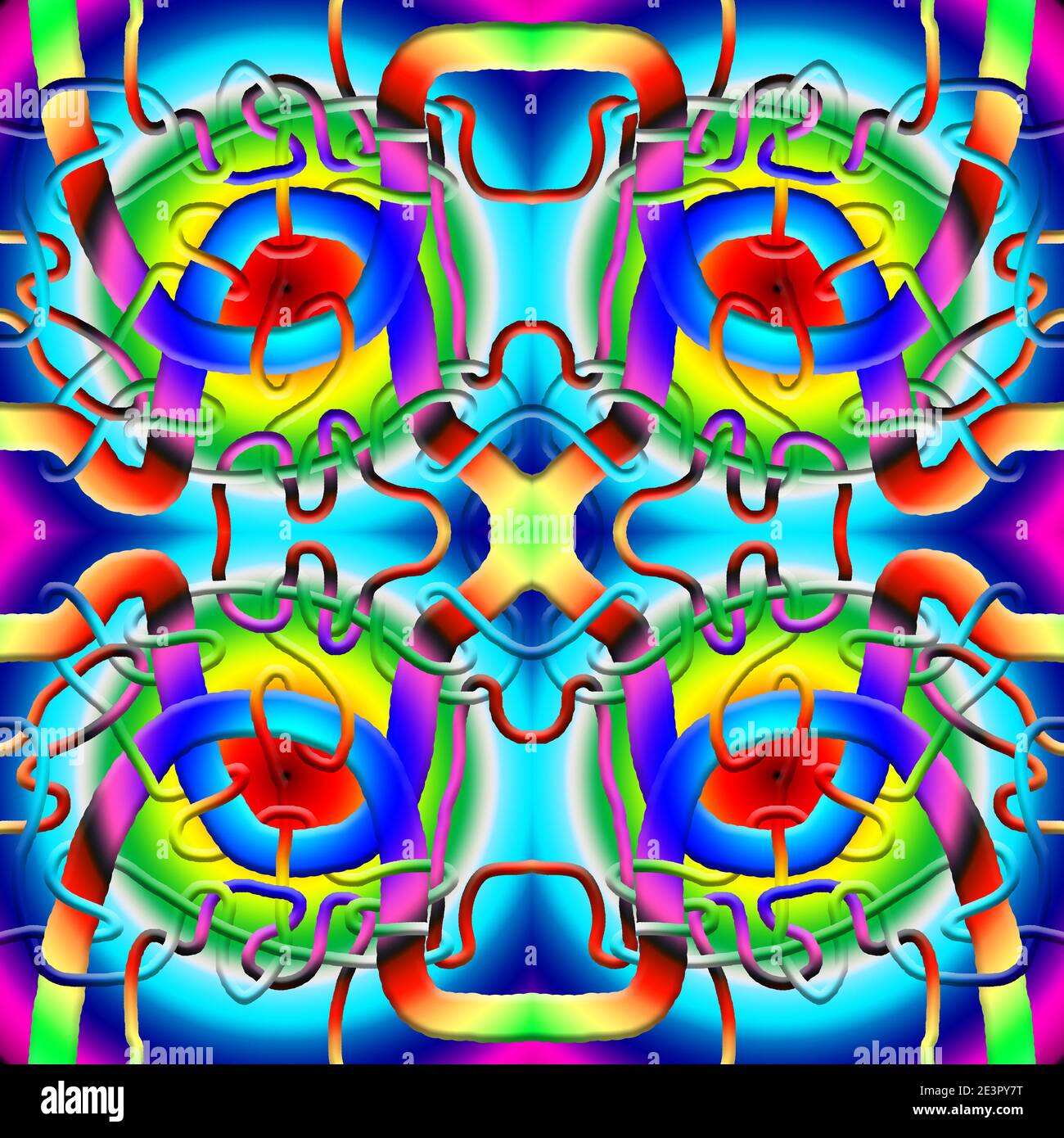 3D graphic illustration - seamless repeating rainbow colours pattern ...