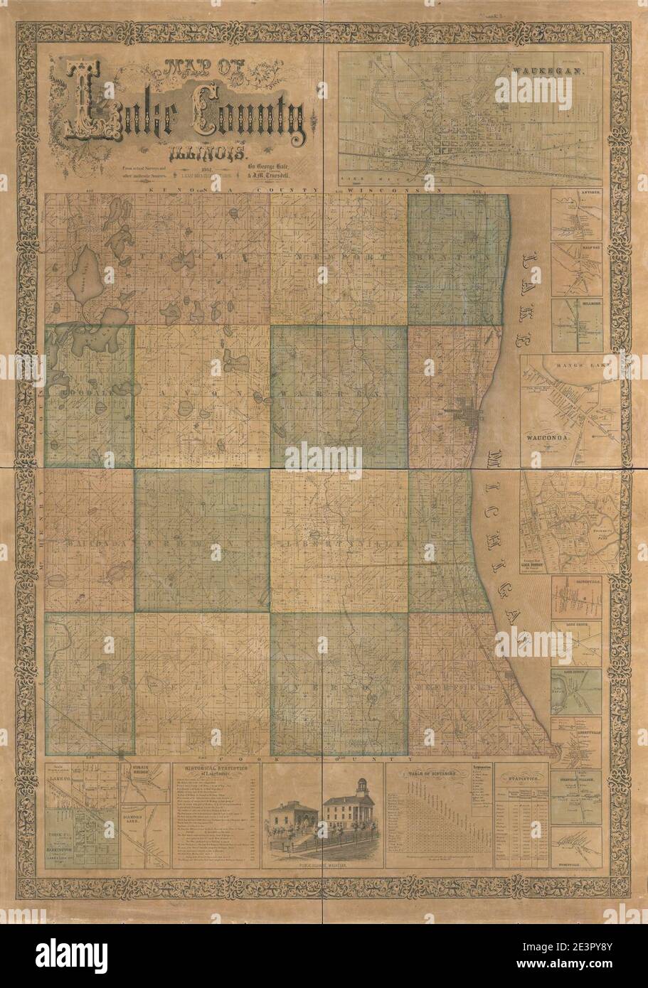 Map of Lake County, Illinois Stock Photo - Alamy