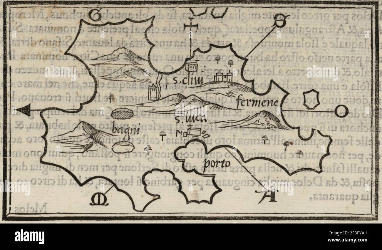 Map of Kythnos - Bordone Benedetto - 1547 Stock Photo - Alamy