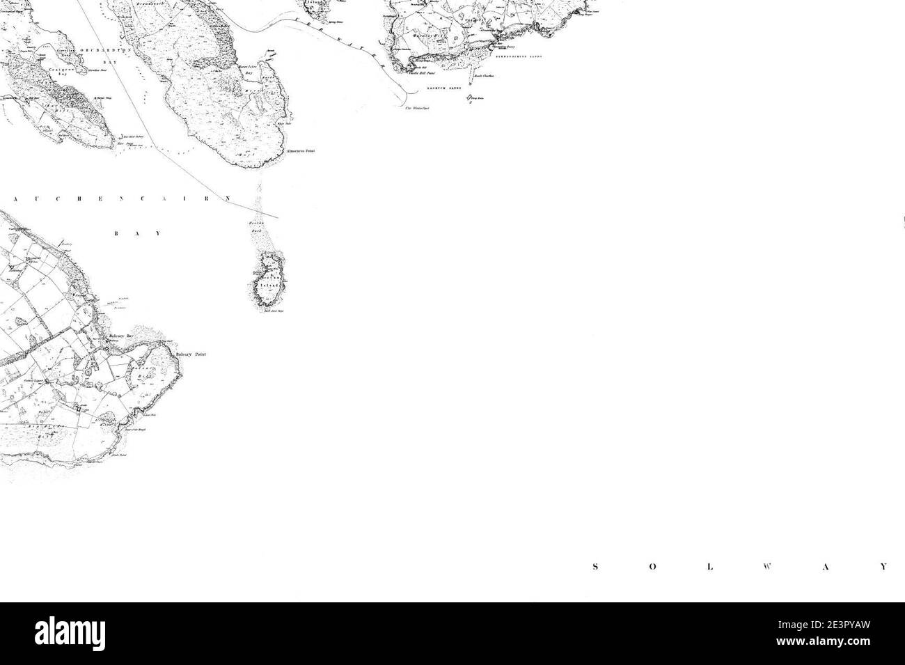Map of Kirkcudbrightshire Sheet 052, Ordnance Survey, 1851-1860 Stock ...