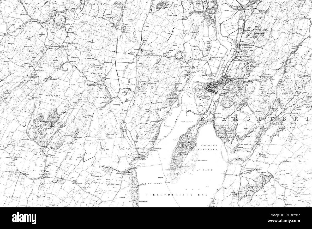 Map of Kirkcudbrightshire Sheet 050, Ordnance Survey, 1851-1860 Stock ...