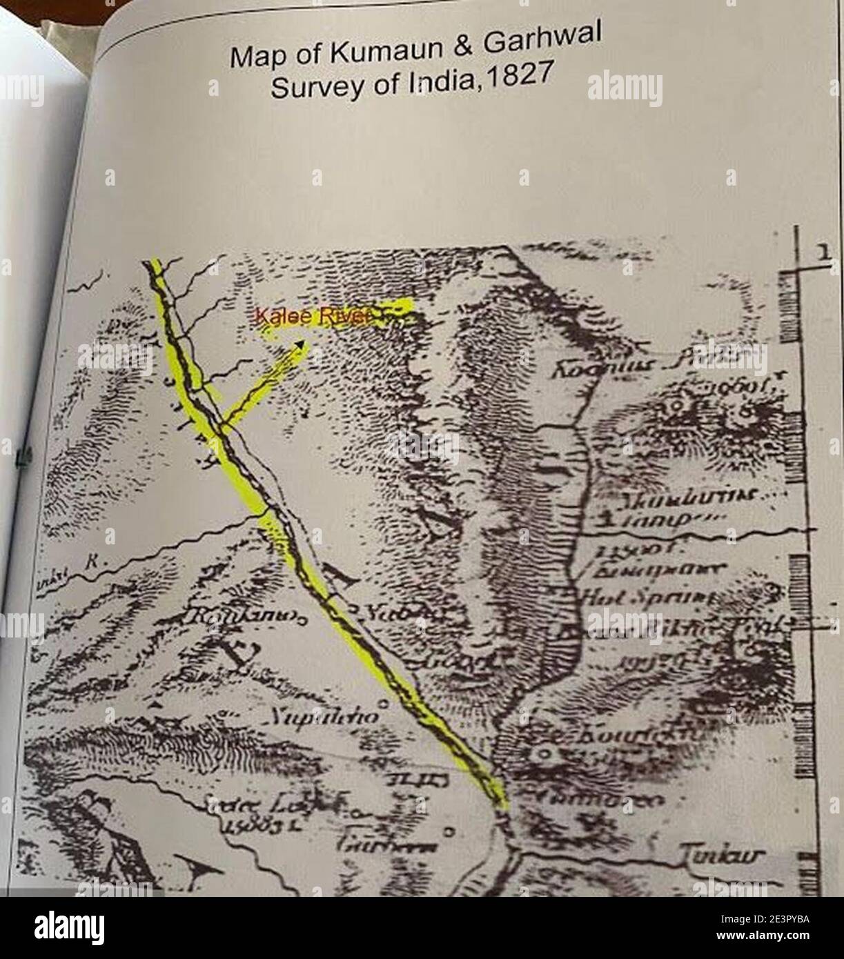 Map of Kumaun & Garhwal, Survey of India 1827 Stock Photo - Alamy