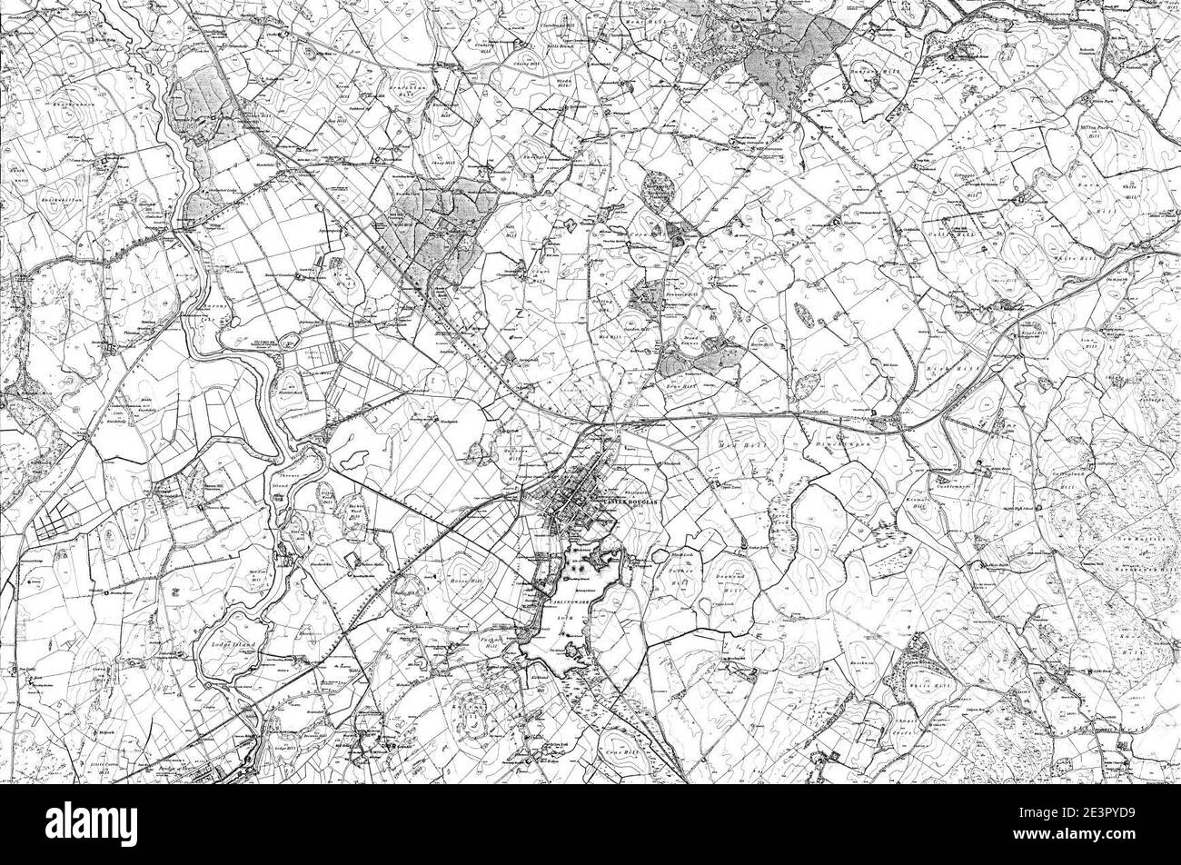 Map of Kirkcudbrightshire Sheet 039, Ordnance Survey, 1851-1860 Stock ...