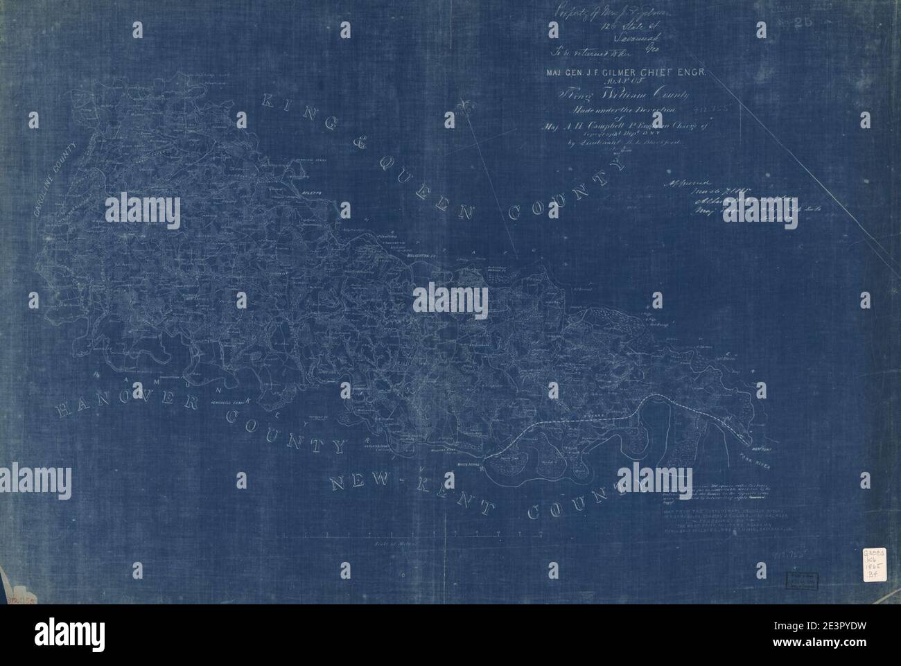 Map of King William County Stock Photo - Alamy