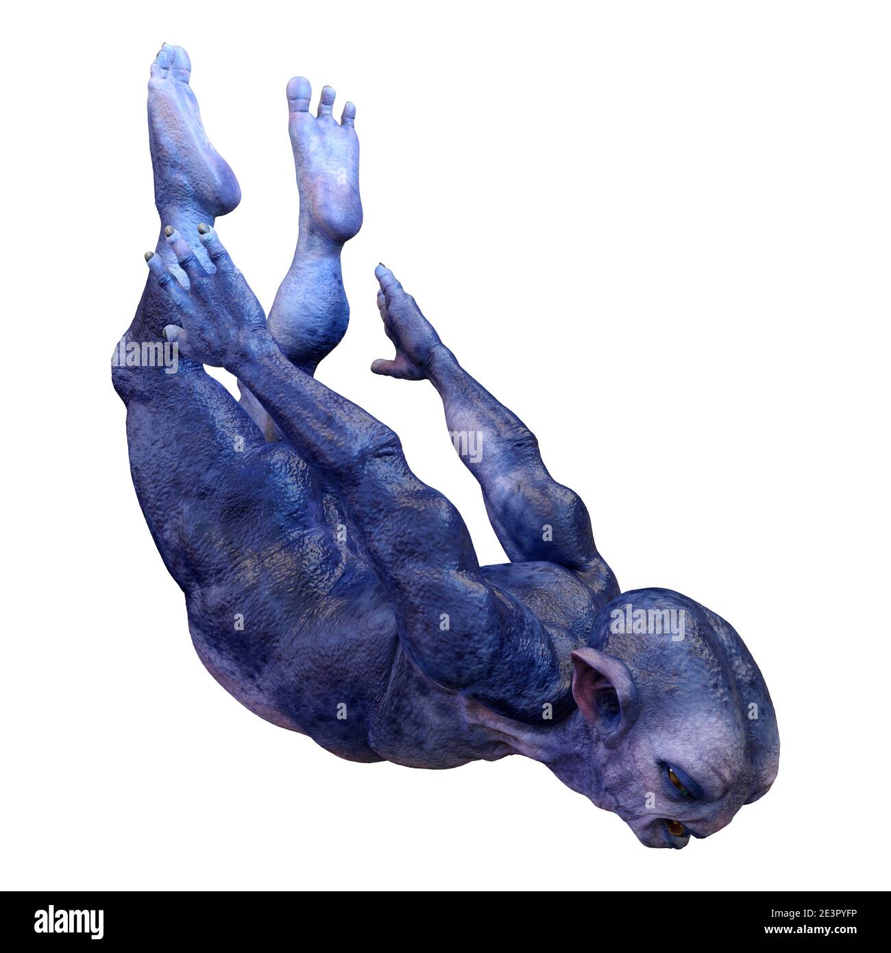 3D rendering of a blue alien isolated on white background Stock Photo ...