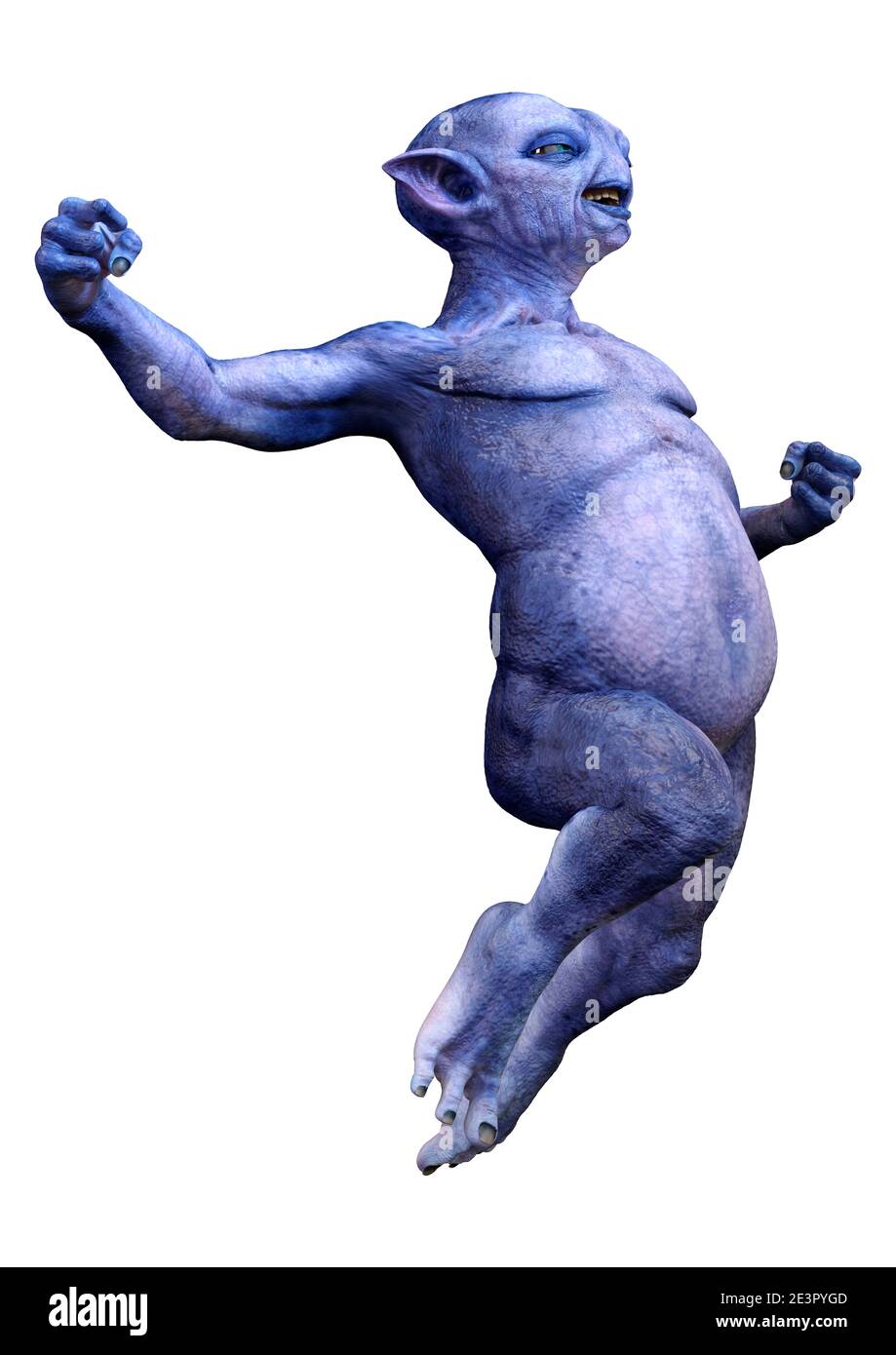 3D rendering of a blue alien isolated on white background Stock Photo ...